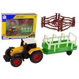 LEAN Toys Spielzeug-Traktor Bauernhofset Traktoranhänger Landmaschinenfahrzeug Spielzeugfahrzeug