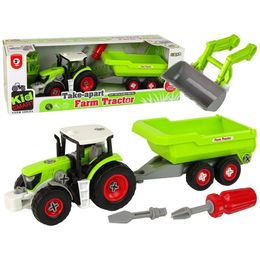 LEAN Toys Spielzeug-Traktor Traktor Sattelauflieger Spielzeug Spielzeugfahrzeug Landmaschine