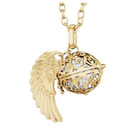 Morella Kette mit Anhänger Engel Halskette gold 70 cm mit Anhänger (2-tlg.