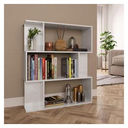 furnicato Bücherregal Bücherregal/Raumteiler Hochglanz-Weiß 80x24x96 cm