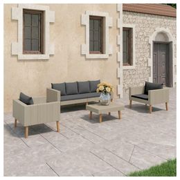 vidaXL Gartenlounge-Set, beige