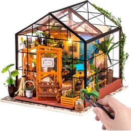 autolock Modellbausatz DIY Miniatur Haus Puppenhaus Gewächshaus mit Licht