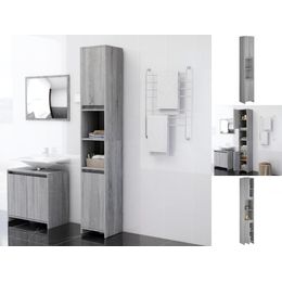 vidaXL Badezimmer-Set Badezimmerschrank Grau Sonoma 30x30x183