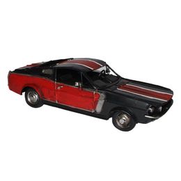 JS GartenDeko Modellauto Blechauto Muscle Car in rot schwarz Oldtimer Auto Modellauto L 32 cm