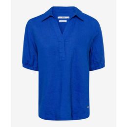 Brax Damen Leinenbluse Style VIO, Blau, Gr. 46