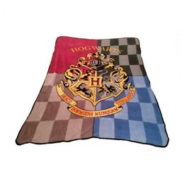 Harry Potter Kinderdecke Fleecedecke farbiges Hogwarts Wappen