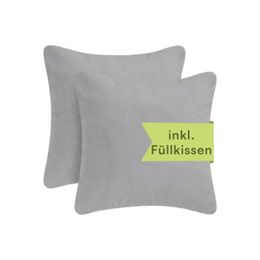 Selfitex Dekokissen 2 er Set Sofakissen Fellkissen mit Füllung und Bezug 40x40 cm