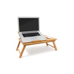 Relaxdays Laptoptisch Bambus Betttablett mit Leseklappe