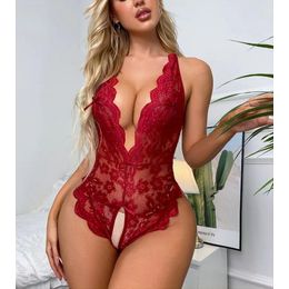 Elegant Love Body-Ouvert sexy Spitzen-Body mit offenem Schritt