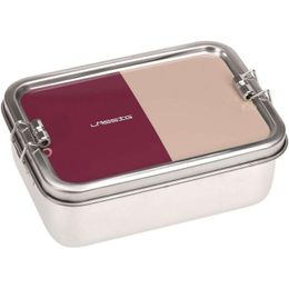 Lässig LÄSSIG Lunchbox Solid berry/rose, Edelstahl, Silikon, (1-tlg), aus Edelstahl, rosa|silberfarben