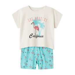 name it Schlafanzug NKFNIGHTSET CAP POOL BLUE FLAMINGO