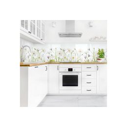 Bilderdepot24 Küchenrückwand weiß dekor Blumen Landhaus Leichter Gänseblümchen Mix I