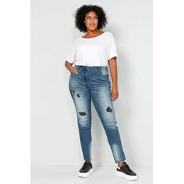 Angel of Style 5-Pocket-Jeans Boyfriend-Jeans Glitzer Totenköpfe Destroy-Effekte