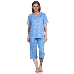 EloModa Pyjama Damen Pyjama 3/4 Hose & Shirt Schlafanzug Hausanzug Sommer; M L XL 2XL (2 tlg)
