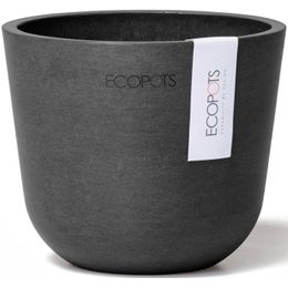 Ecopots Blumentopf Oslo Mini 11,5 Dunkelgrau, für den Innenbereich, grau