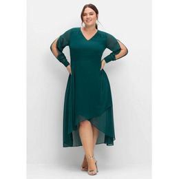 sheego Abendkleid Große Größen mit Cut-outs und Schmucksteinen, grün