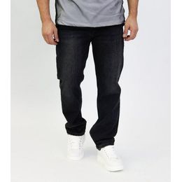 Denim Distriqt Loose-fit-Jeans Lässige Baggy Herren Jeans Hip Hop Jeans Schwarz W32/L34