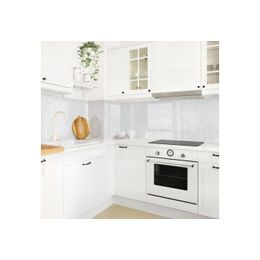 Bilderdepot24 Küchenrückwand weiß dekor Fliesenoptik Steinoptik Mosaikfliese Mamoroptik Carrara