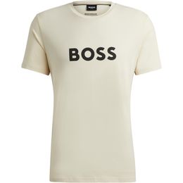 BOSS T-Shirt, Rundhals-Ausschnitt, Logo-Print, für Herren, beige, XL