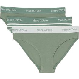 Marc O'Polo Marc O'Polo Essentials Slip, 3er-Pack, Logo-Bund, für Damen, grün, XL