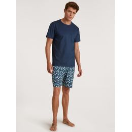 Calida Relax Imprint Shorty, Baumwolle, Minimal-Print, für Herren, blau, M