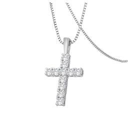 ROUGEMONT Kreuzkette Kreuzkette 925 Silber Halskette Moissanite Diamant Halskette Unisex