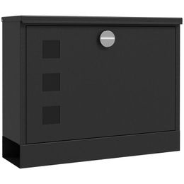 HOMCOM Briefkasten mit Zeitungsfach schwarz (Farbe: schwarz)