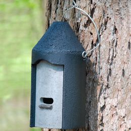 Gärtner Pötschke Fledermaushöhle 2F, universal, 16x16x33 cm, Holzbeton, schwarz