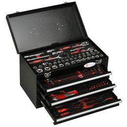 DURHAND Werkzeugkasten mit 3 Schubladen und passendes Werkzeug schwarz (Farbe: schwarz)