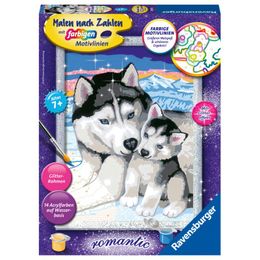 RAVENSBURGER VERLAG Ravensburger Malen nach Zahlen 28479 - Husky Kuss - Kinder ab 7 Jahren