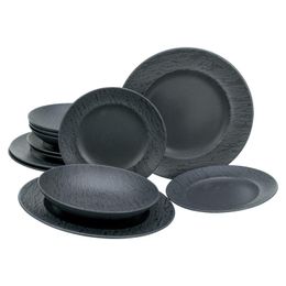 Creatable Tellerset 12-tlg Schiefer schwarz