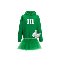 Jimmys Textilfactory Kostüm Hoodie M&M Karneval Gruppenkostüm mit Tütü Tüllrock 10 Farben XS-5XL