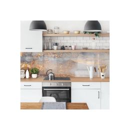 Bilderdepot24 Küchenrückwand grau dekor Abstrakt Kunst Muster Golder Nebel Wandverkleidung Küche