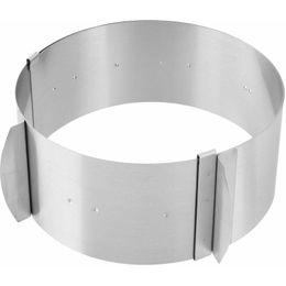 Zenker - Tortenring patisserie, flexibler Profi-Torten-Ring von ø 16 - ø 30 cm, mit 2 Zieh-Griffen, verstellbarer Ring für perfekte Schicht-Torten