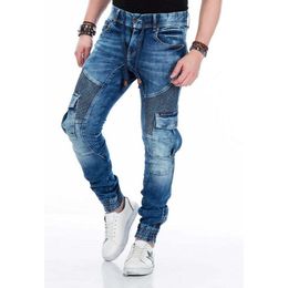 Cipo & Baxx Cipo & Baxx Bequeme Jeans mit elastischen Bündchen am Saum, blau