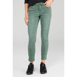 SOCCX Slim-fit-Jeans mit Schlitz am Saum, grün