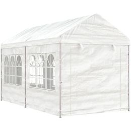 Bonnevie - Pavillon mit Dach Weiß 4,46x2,28x2,69 m Polyethylen vidaXL380117