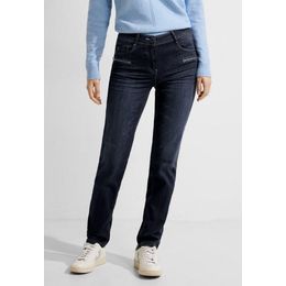 Cecil 5-Pocket-Jeans mit Zipperdetails, blau