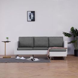 Bonnevie - 3-Sitzer-Sofa,Sofas gerade mit Kissen Weiß Kunstleder vidaXL
