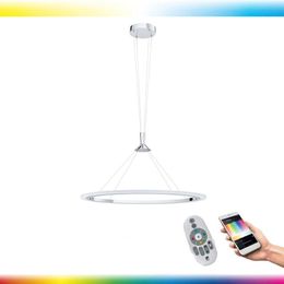 98427 led Pendelleuchte hornitos-c chrom satiniert L:75,5cm B:51,5cm H:150cm mit Connect Funktion inkl. Fernbedienung höhenverstellbar - Eglo