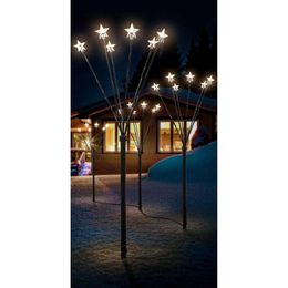 Mojawo 4er Set LED-Gartenleuchtstäbe mit 24 Sternen Batteriebetrieben-MLK078W