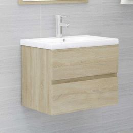 Waschbeckenunterschrank,Waschtischunterschrank Sonoma-Eiche 60x38,5x45cm Holzwerkstoff vidaXL