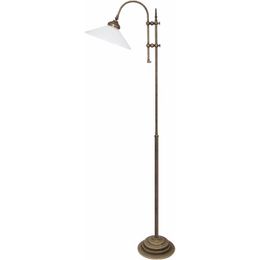 Licht-Erlebnisse - Rustikale Stehlampe Standlampe E27 Fiordo - Bronze Antik matt, Weiß