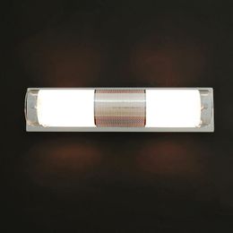 Licht-Erlebnisse - Wandlampe Badezimmer Glas Metall 2x E14 in Silber blendarm Badlampe Spiegelleuchte - Silber