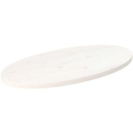 Bonnevie - Tischplatte,Schreibtischplatte Weiß 80x40x2,5 cm Massivholz Kiefer Oval vidaXL