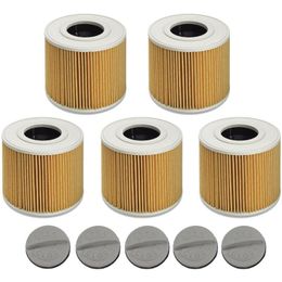 TRADESHOP 5x Trade-shop Patronen-Filter inkl. Verschlussschraube für Kärcher 6.414-789 6.414-789.0 nt 27/1 me Professional nt 48/1 te Professional