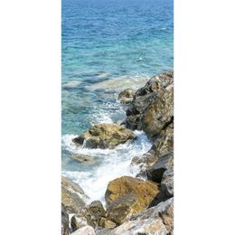 2Lif - Textilposter Kyros Meer Strand xxl Banner Poster aus Stoff ca 90 x 180 cm