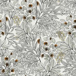 A.S. Création A.s.creations - Moderne Blumentapete im schwedischen Stil | Skandinavische Landhaus Tapete mit Blättern in Grau | Florale Vliestapete für