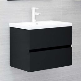 Bonnevie - Waschbeckenunterschrank,Waschtischunterschrank Schwarz 60x38,5x45 cm Holzwerkstoff vidaXL