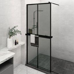 Duschwand mit Ablage für Walk-In-Dusche Schwarz 100x195 cm esg vidaXL802543